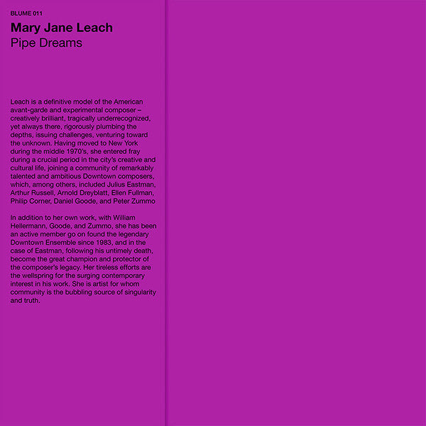 Mary Jane Leach - Pipe Dreams – World Of Echo